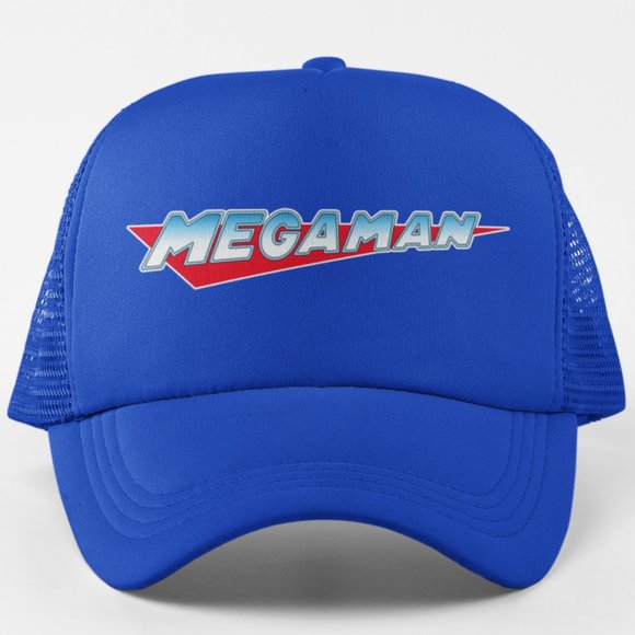 Accessories | New Mega Man Logo Foam Trucker Mesh Snapback Hat Blue ...